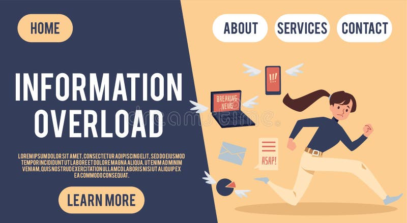 Girl Overloading by Information in Stress Run from Pressure Internet ...