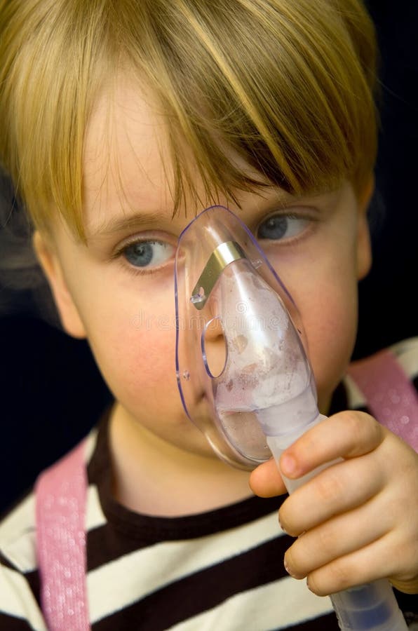 Girl with oxygen mask stock image. Image of care, mask - 43703225