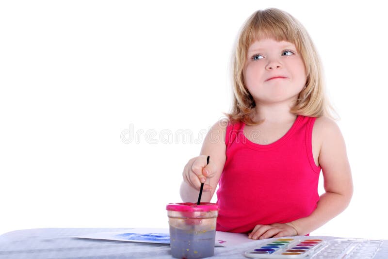 Girl With Paint Picture. Image: 8781557