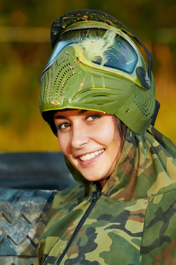 Girl paintball player stock photo. Image of game, extreme - 21325346