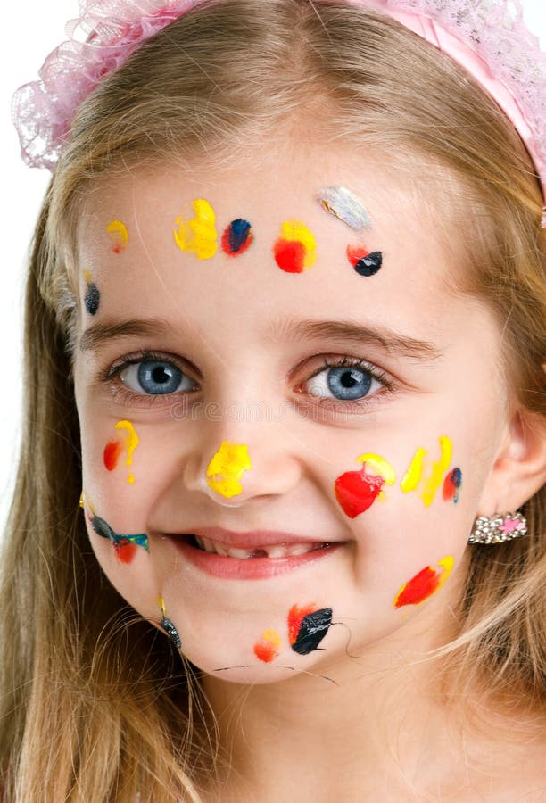 Girl painted with paint stock image. Image of people - 30633531