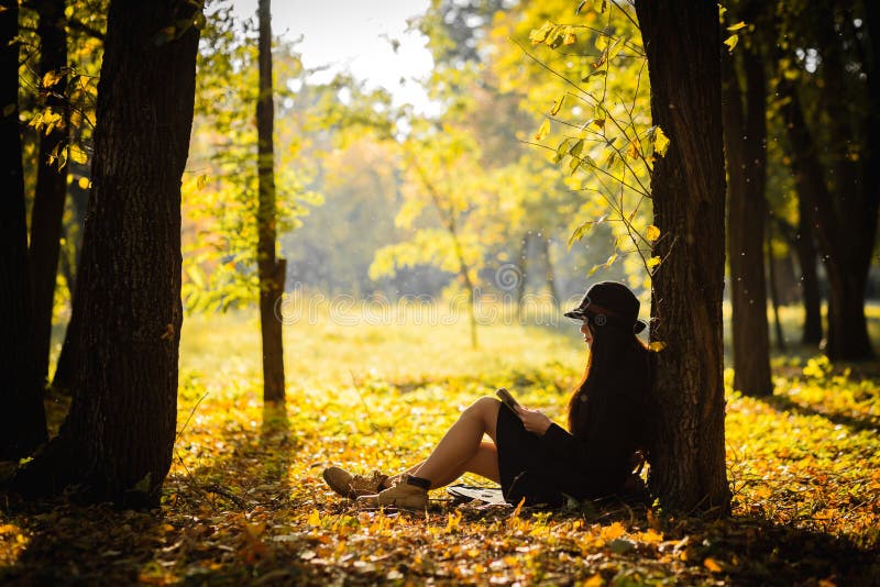 Girl in park stock image. Image of adult, coffee, meadow - 48300455
