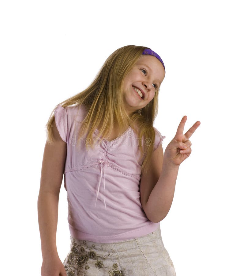Girl Peace Sign stock photo. Image of relax, youth, sign - 7633750