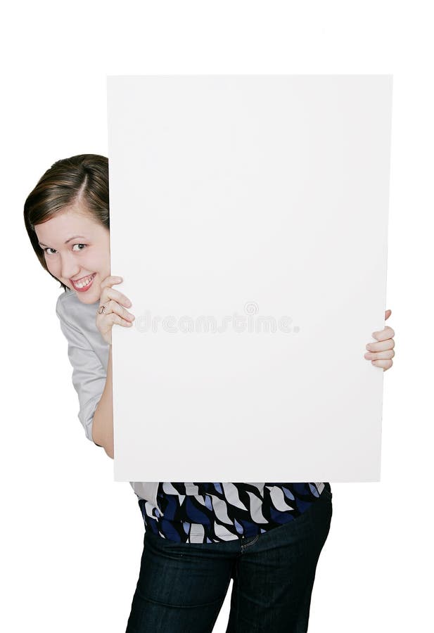 Girl Peeking Around Sign Stock Photos - Free & Royalty-Free Stock ...