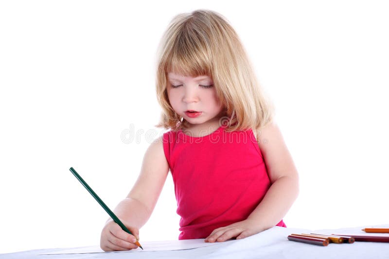 Girl With Pencil Picture. Image: 8246699