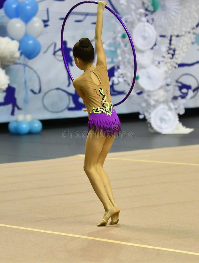 Girl Performs Exercises in Rhythmic Gymnastics Editorial Photo - Image ...