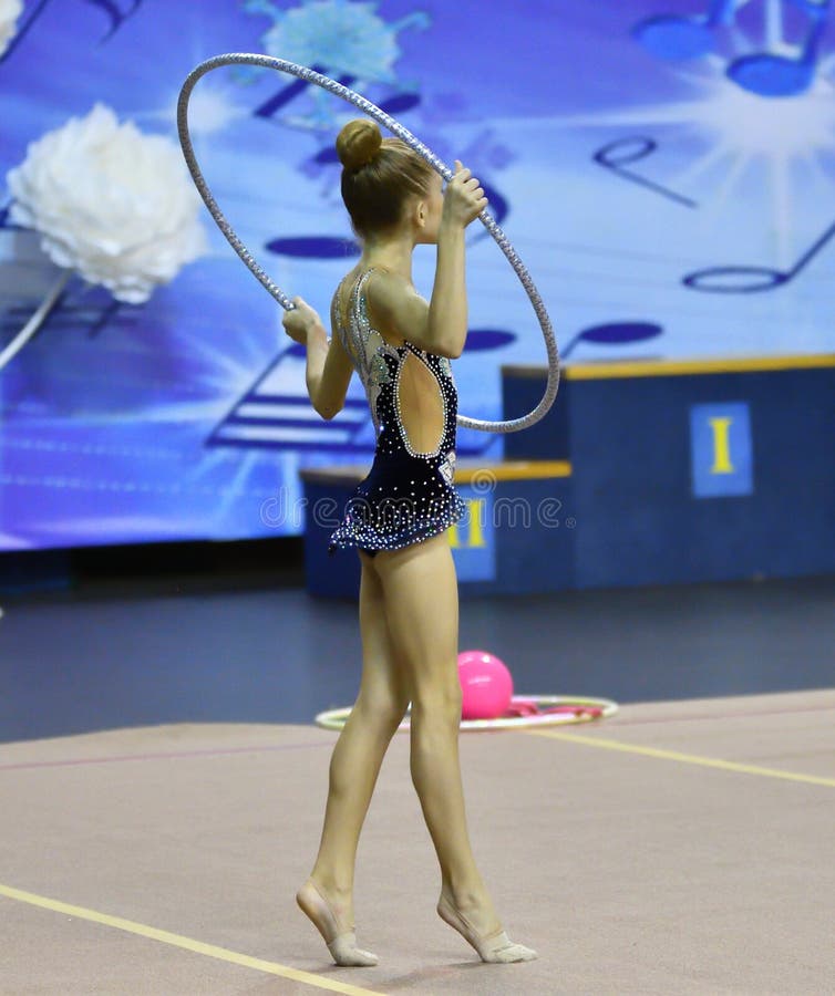 Girl Performs Exercises in Rhythmic Gymnastics Editorial Stock Image ...