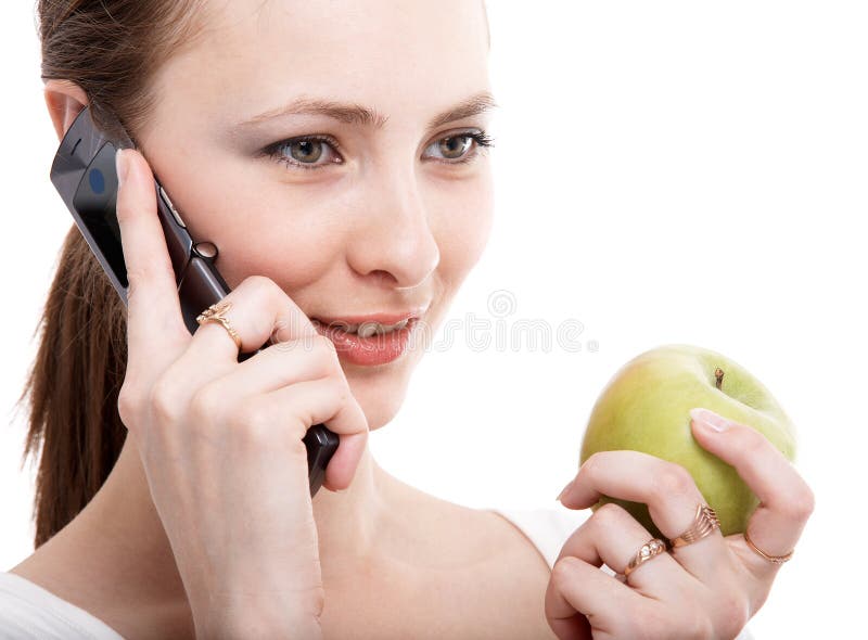 Girl with phone stock image. Image of girl, mobile, model - 12853193
