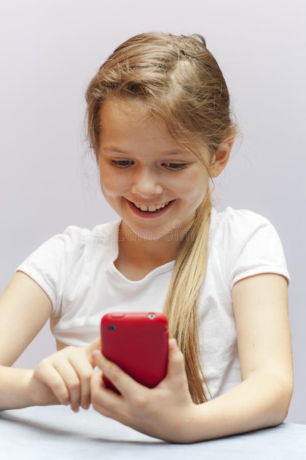Girl with phone stock photo. Image of cell, telecommunications - 20252356