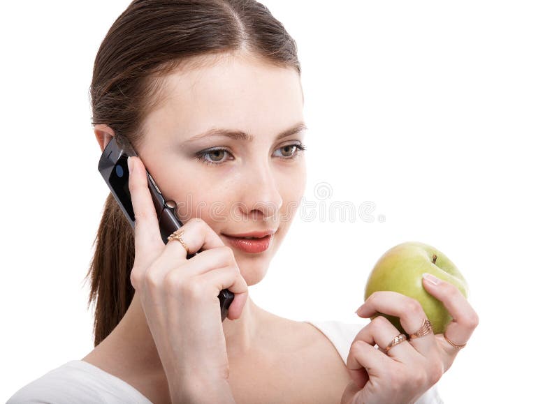 Girl with phone stock photo. Image of call, mobile, close - 7617176