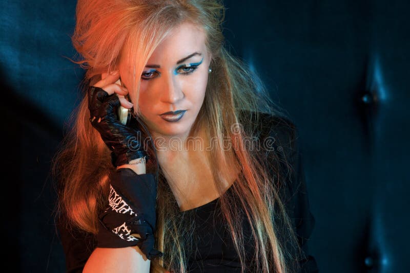 Punk girl with a weapon stock image. Image of culture - 25905145