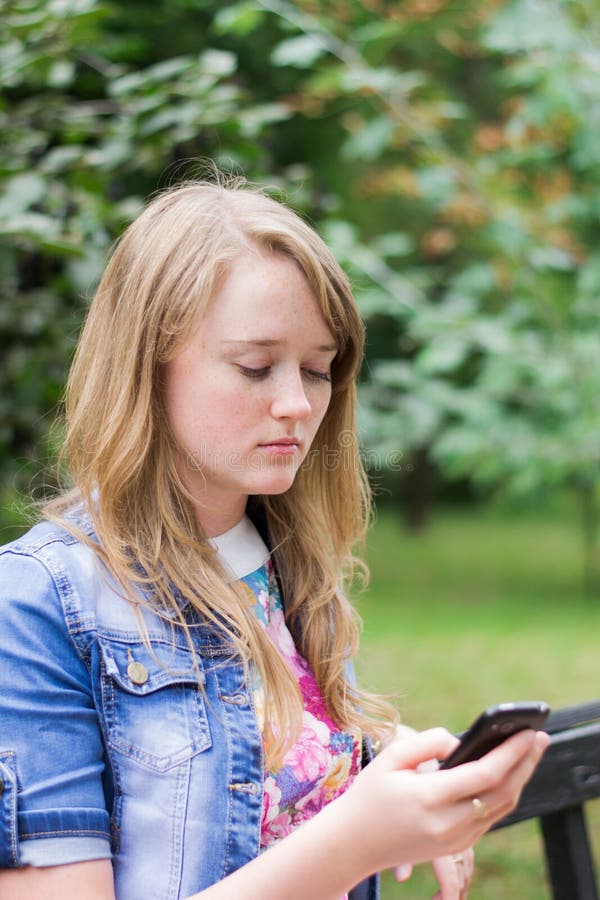 Girl with a phone stock image. Image of teenager, phone - 43904731