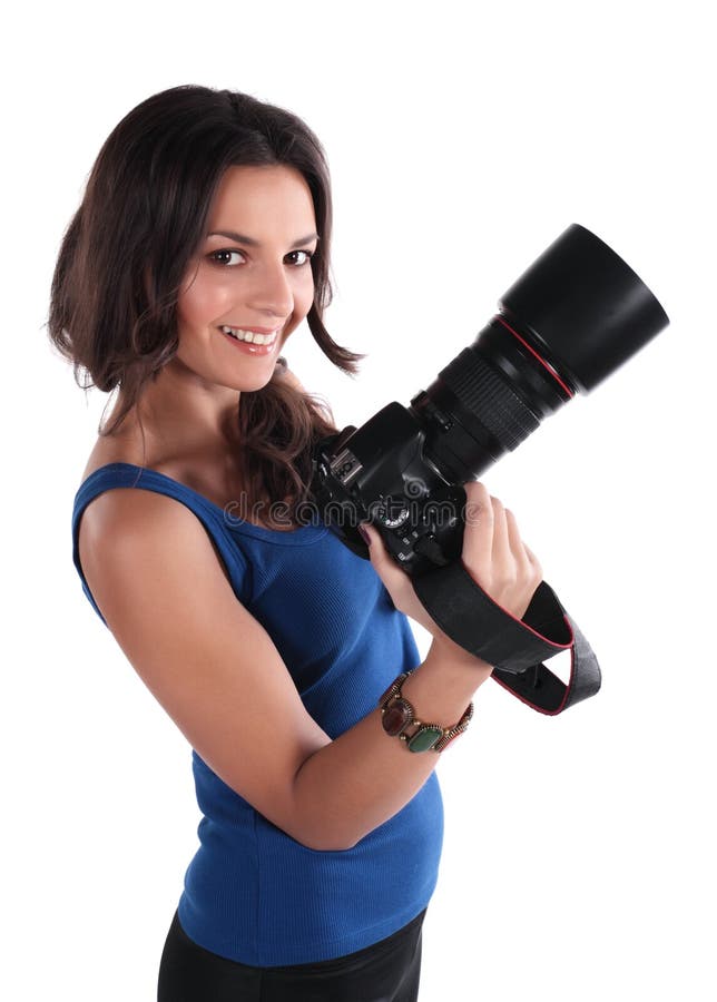 The girl the photographer stock image. Image of fine - 12554767