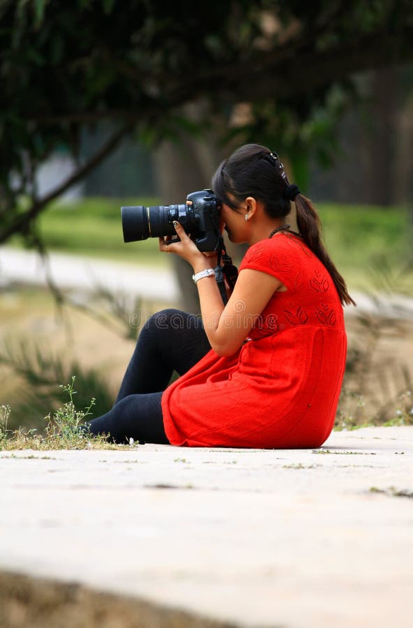 Girl photographer stock image. Image of camera, happiness - 2580241