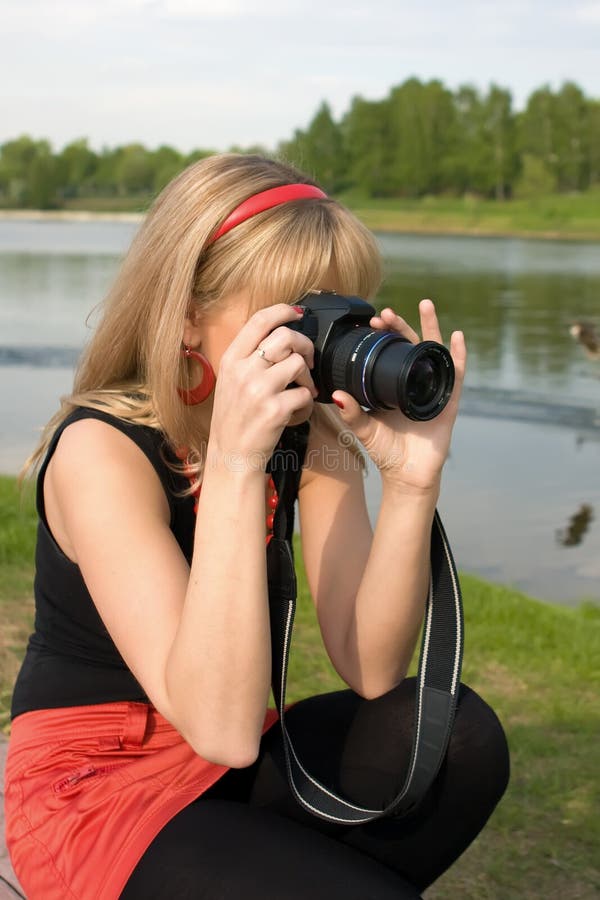 The girl the photographer stock image. Image of people - 5099167
