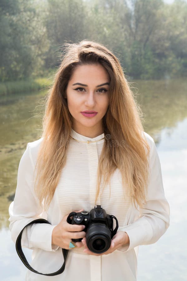 Girl photographer stock image. Image of woman, young - 89901179