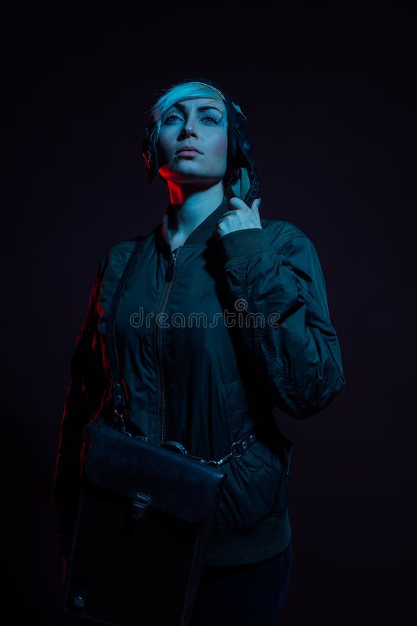 Girl Pilot on the Plane Fly Learns Stock Photo - Image of dream, hand ...