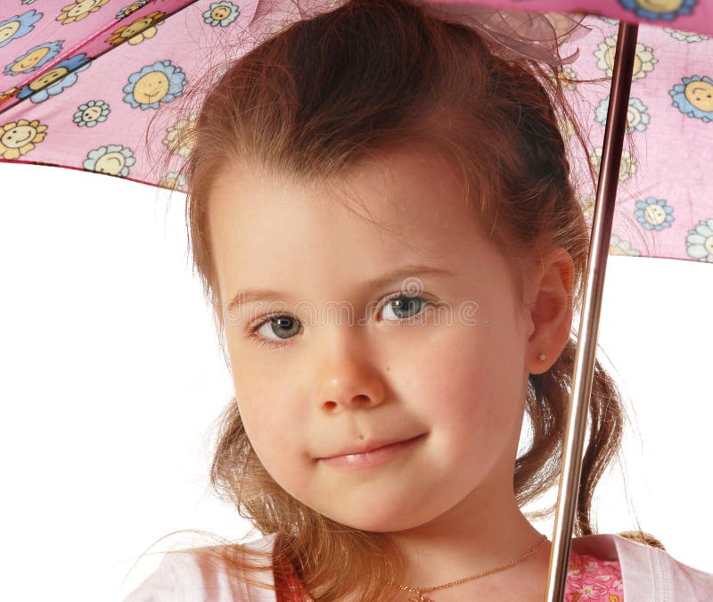 Girl in Pink stock image. Image of rain, pink, girl, costume - 695489