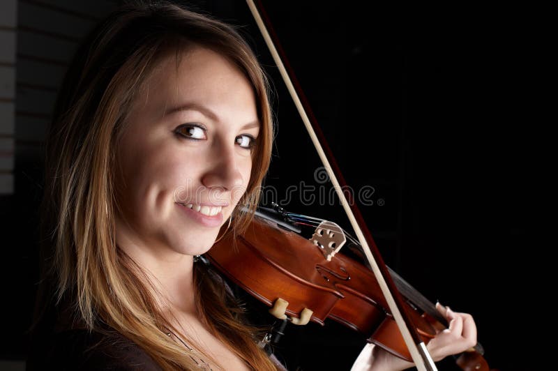 Girl play on violin stock image. Image of adult, musician - 12079285