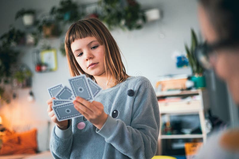 Girl playing cards stock photo. Image of beauty, date - 1769404