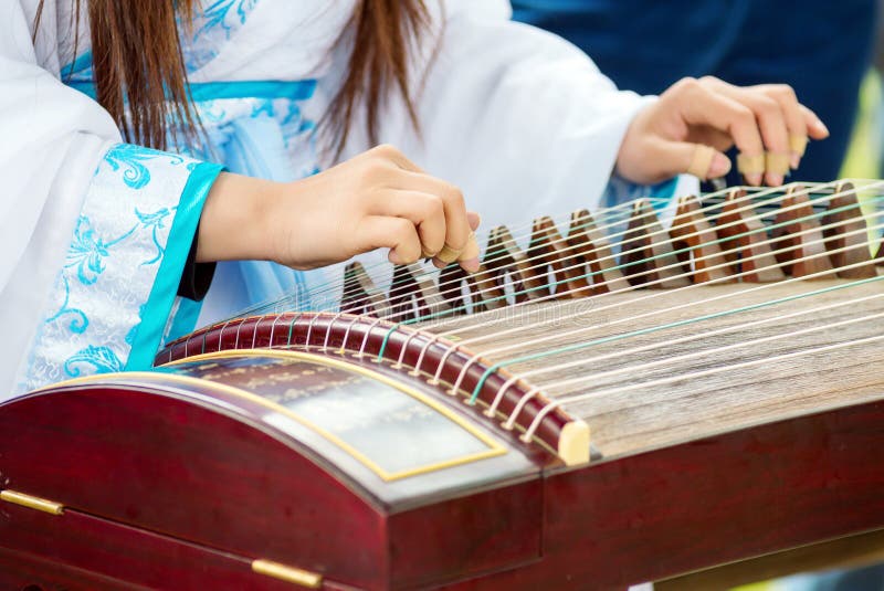 Girl Playing Classical Chinese Instruments Stock Photo - Image of play ...