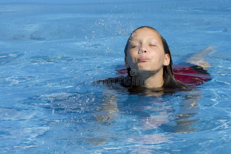 Girl Playing Human Fountain Stock Image - Image of beautiful, swim ...