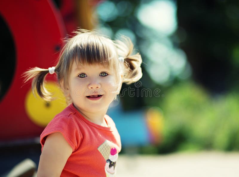 Girl playing outdoors stock photo. Image of people, person - 33397766