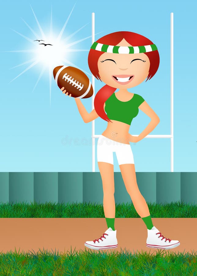 Rugby girl stock vector. Illustration of goal, vector - 106168334