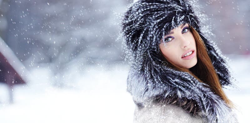 Frozen. Chilled Female Face Covered in Ice. Stock Image - Image of ...