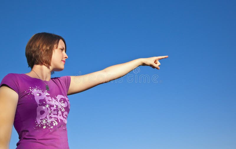 Two Young People Pointing Fingers Stock Photo - Image of young, spring ...