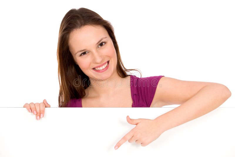 Girl pointing finger stock image. Image of smiling, attractive - 18483435