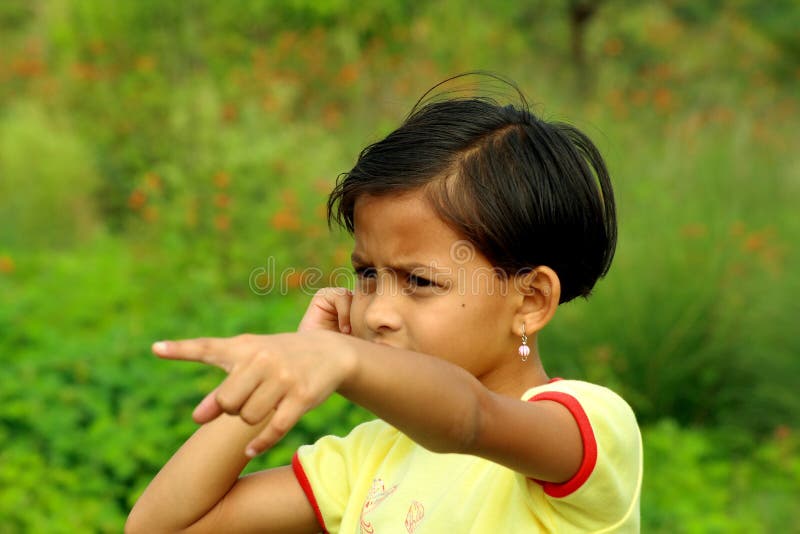 Girl Pointing The Finger. Picture Image: 5847798