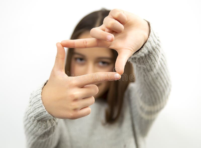 Girl Pointing Something, Finger on Focus Stock Photo - Image of point ...
