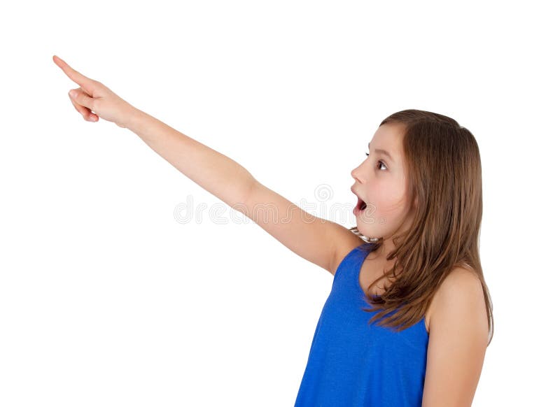 Girl pointing up stock image. Image of white, girl, child - 37461387
