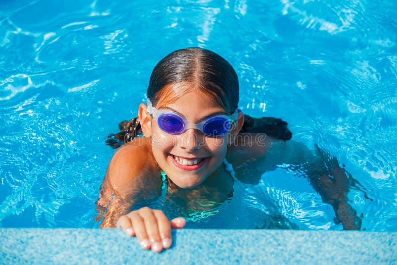 Girl in pool stock photo. Image of cute, active, girl - 40284708