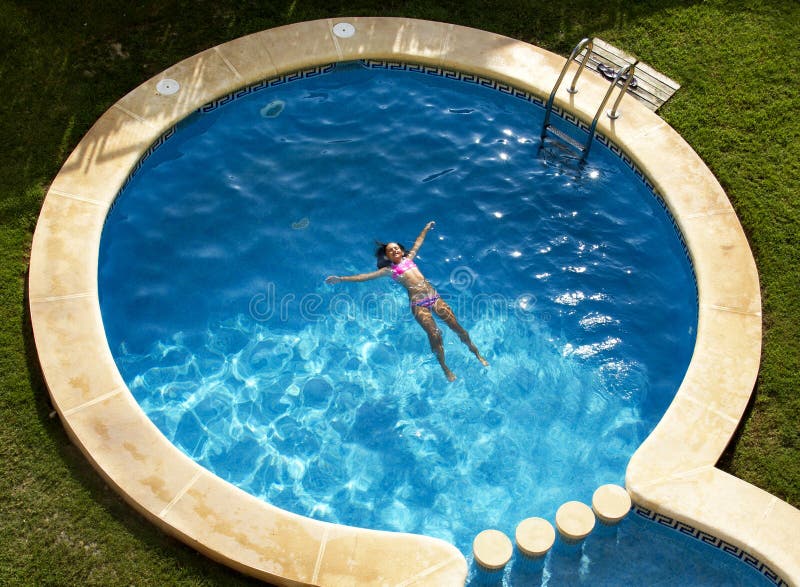 Girl in pool stock image. Image of swimming, relax, girl - 127374223