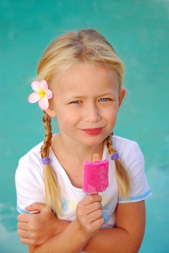 Girl with Popsicle stock image. Image of youngster, eating - 5050189