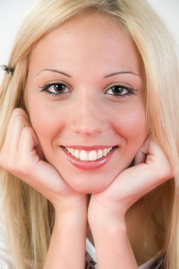 Girl Portrait. Smiling Girl in Nice Posing. Stock Photo - Image of ...