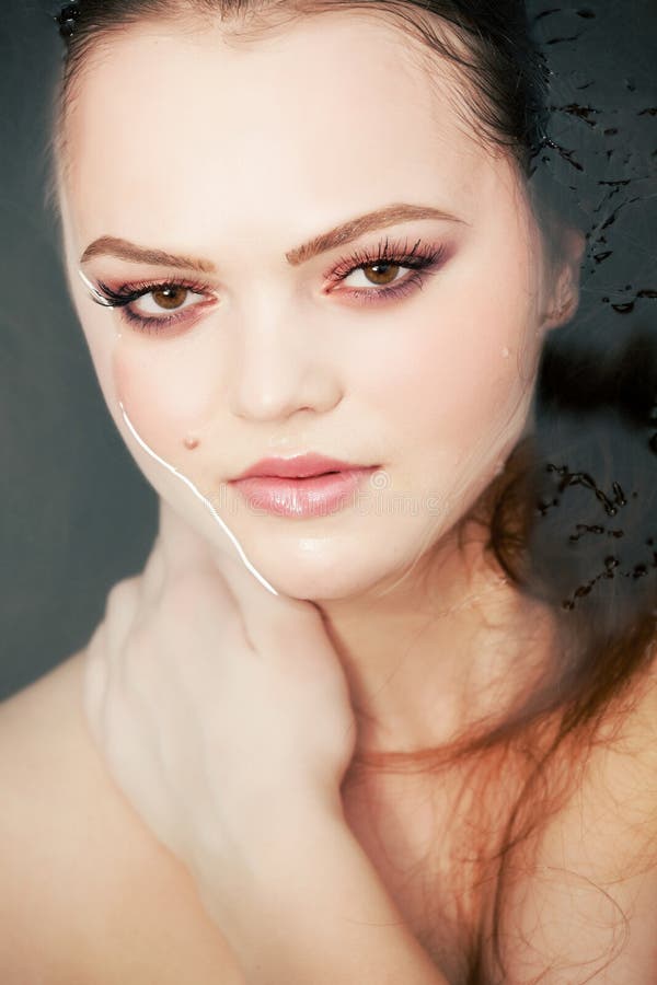 Girl portrait in water stock image. Image of water, beautiful - 22995457