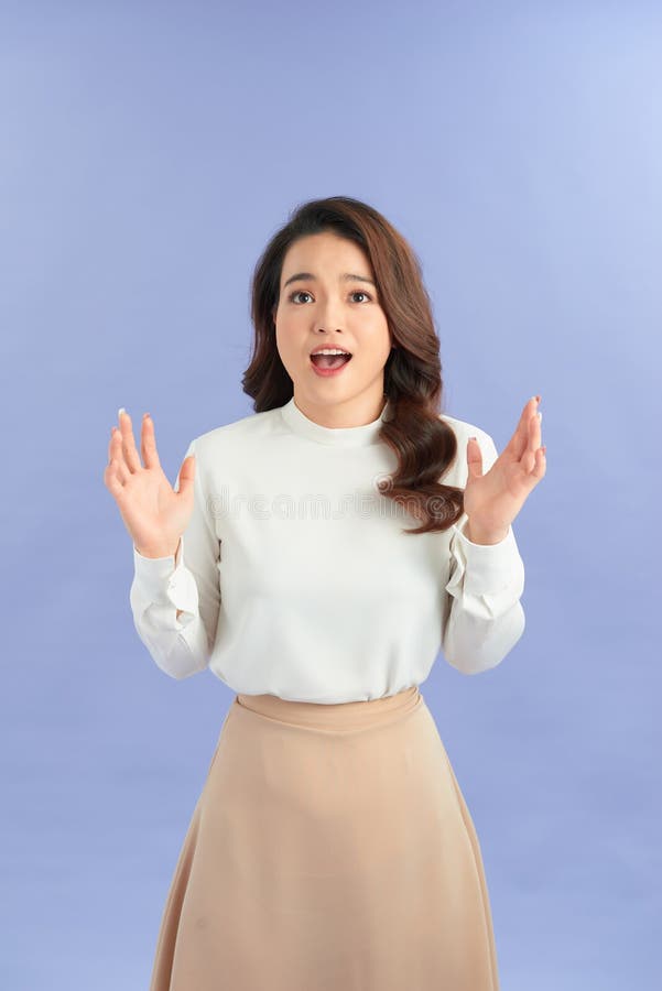 Girl Pose in Feeling Very Happy Amazed Excited and Surprised Stock ...