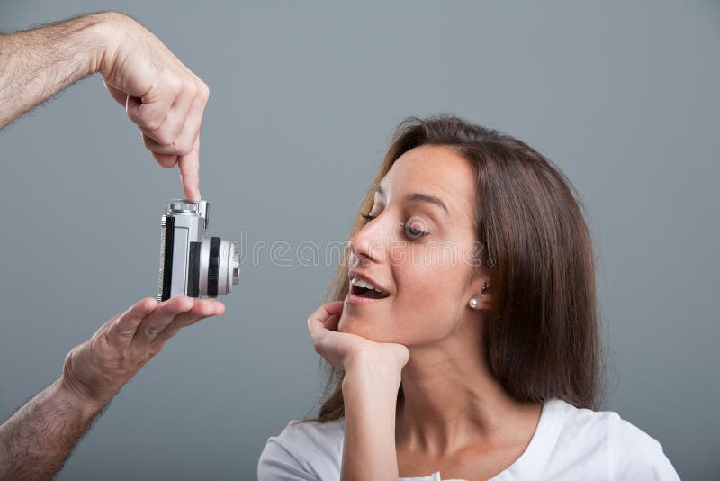 Girl Posing for a Potographer Stock Photo - Image of face, attractive ...
