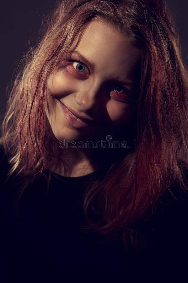 Girl possessed by a demon stock photo. Image of cruel - 42629212