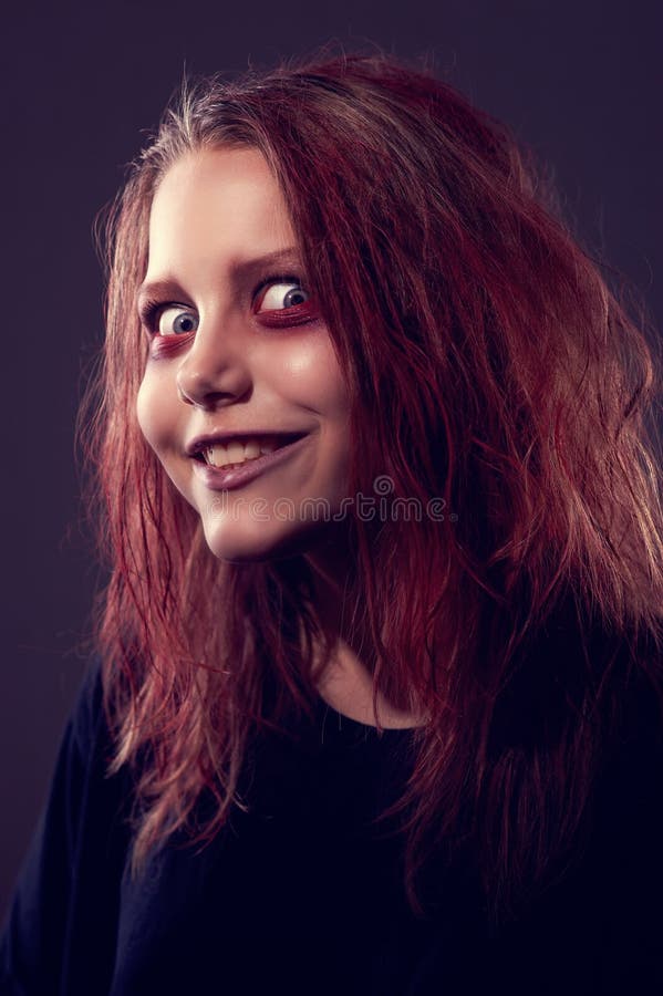 Girl possessed by a demon stock image. Image of conceptual - 42629225