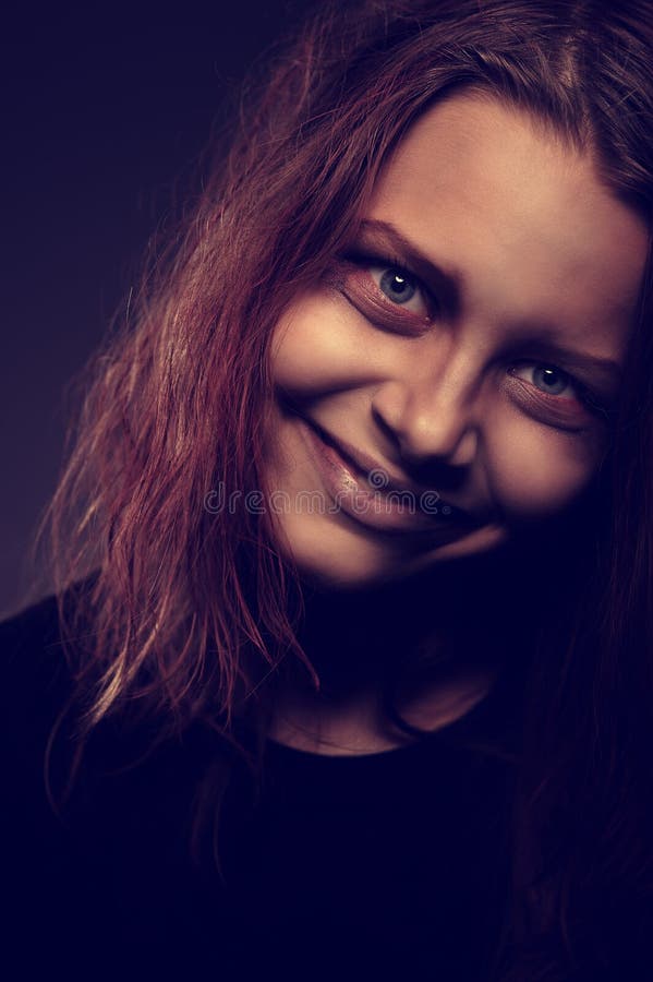 Girl possessed by a demon stock photo. Image of fear - 42654424