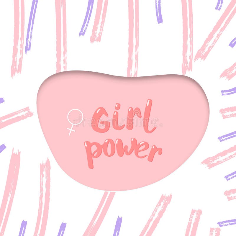 Girl Power Card. Vector Illustration. Stock Vector - Illustration of ...