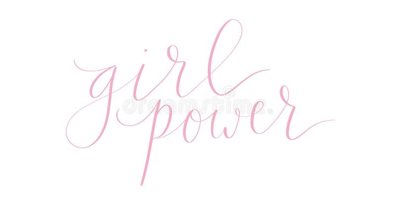 Girl Power Handwritten Lettering Stock Vector - Illustration of ...