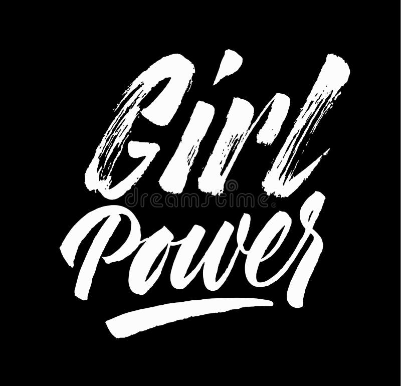 Grl Pwr Girl Power Lettering Hand Drawn Phrase About Feminism
