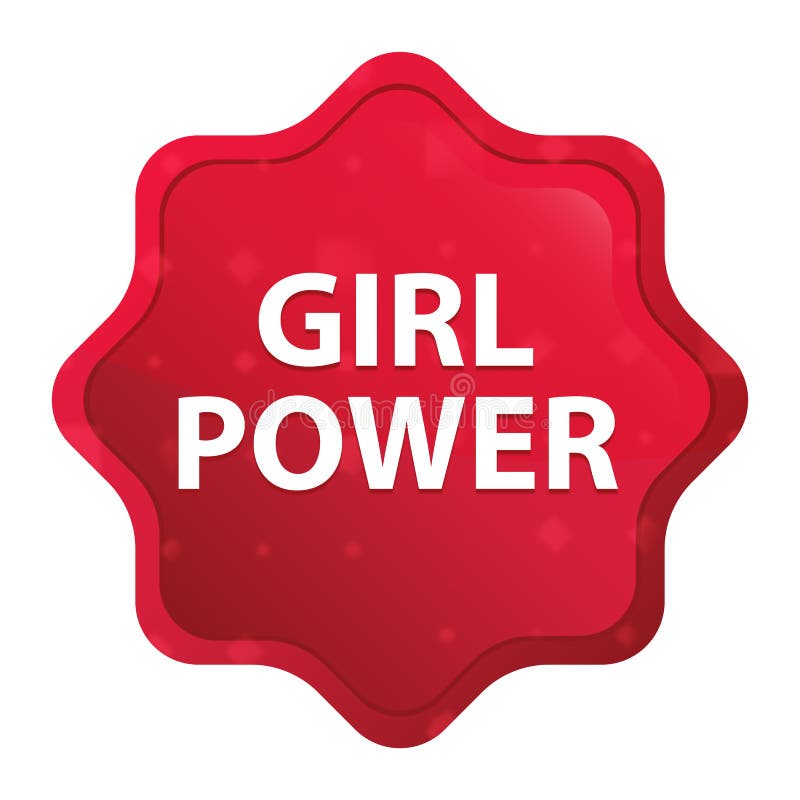 Girl Power Misty Rose Red Starburst Sticker Button Stock Illustration ...