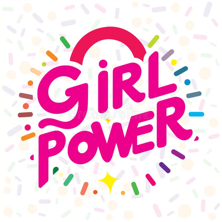 Girl Power Typographic Design Stock Illustration - Illustration of ...