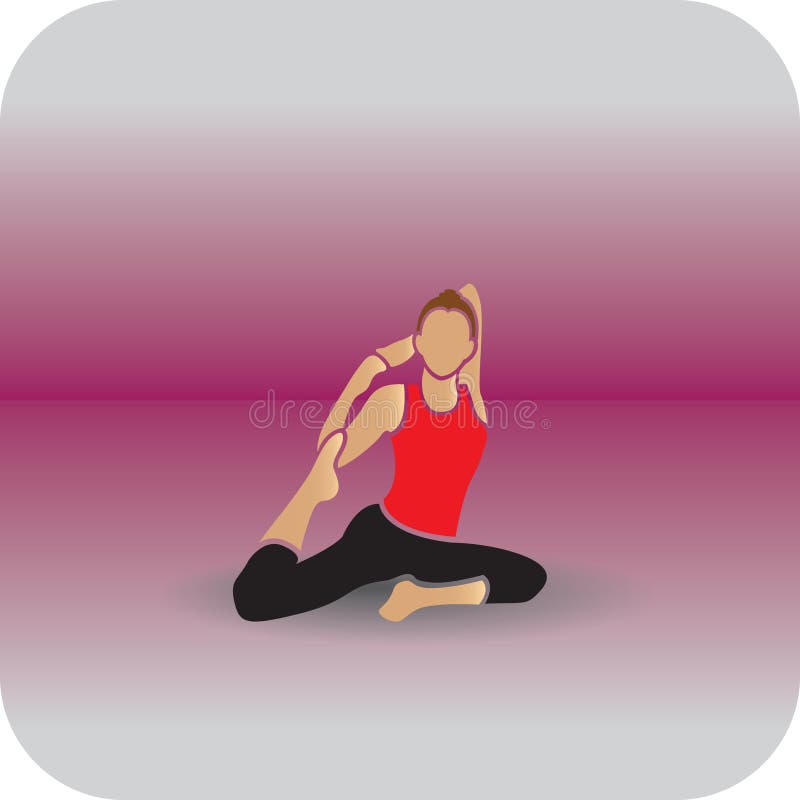 Girl Practising Yoga in Hip Opening Pose. Vector Illustration ...